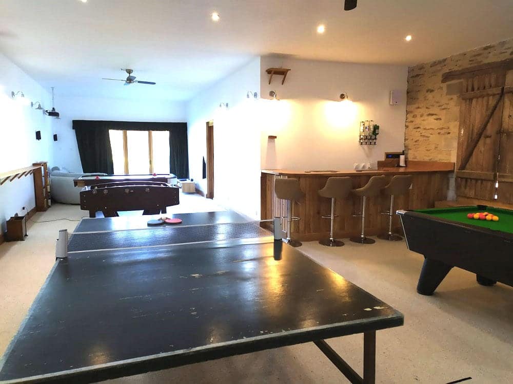 Gite Games Room at Gites Dordogne Villa Holiday Home